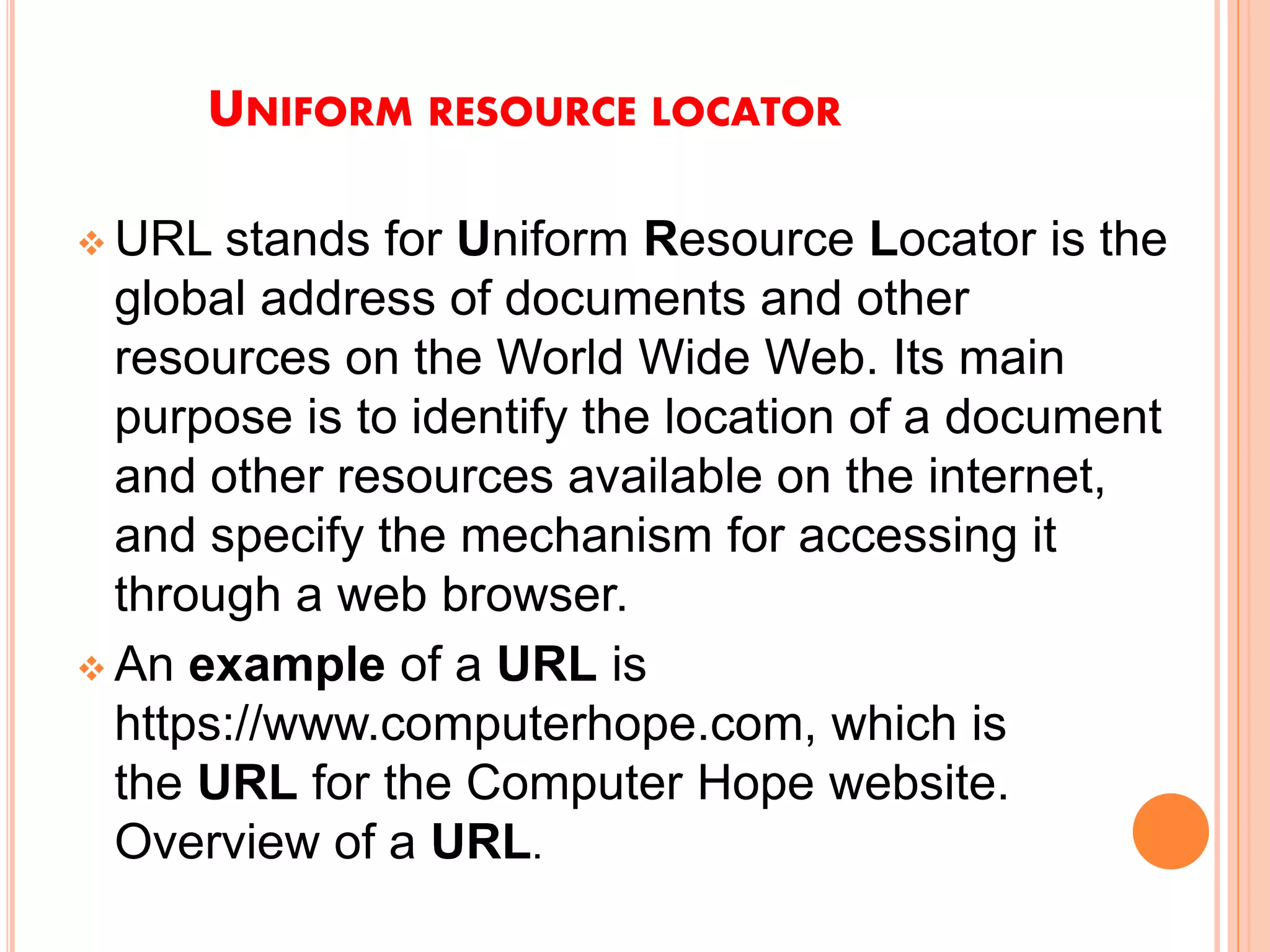 uniform resource locator | PPTX
