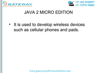 Java Training at Gateway Software Solutions,Coimbatore | PPT
