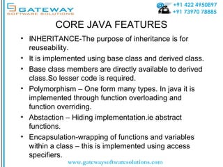Java Training at Gateway Software Solutions,Coimbatore | PPT