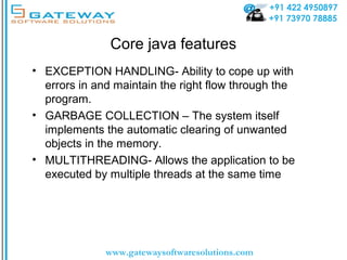 Java Training at Gateway Software Solutions,Coimbatore | PPT