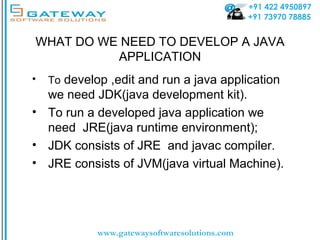 Java Training at Gateway Software Solutions,Coimbatore | PPT