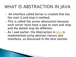 WHAT IS ABSTRACTION IN JAVA | PPTX | Programming Languages | Computing