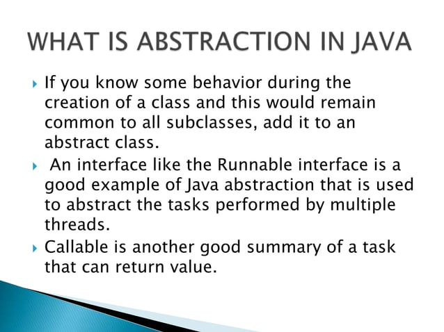 WHAT IS ABSTRACTION IN JAVA | PPT