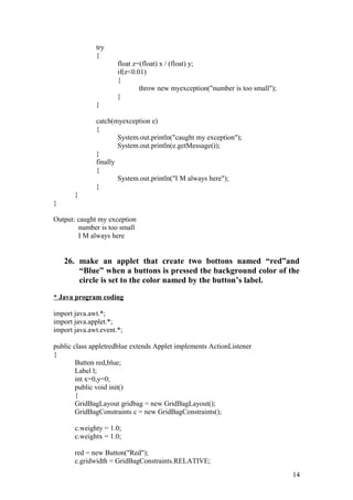Final JAVA Practical of BCA SEM-5. | DOC