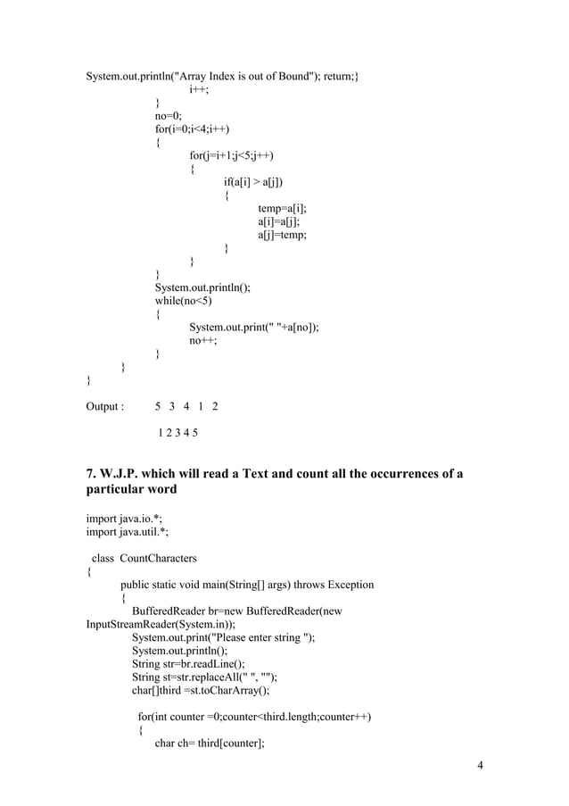 Final JAVA Practical of BCA SEM-5. | DOC