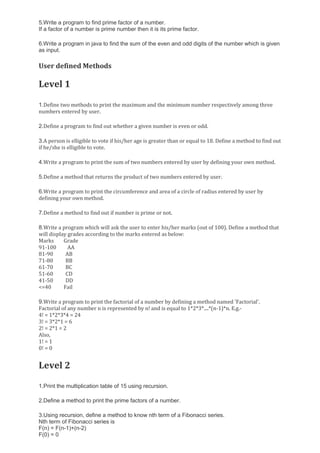 Java Practice Set | DOCX