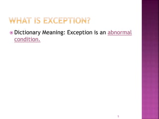 Exceptional Handling in Java | PPTX