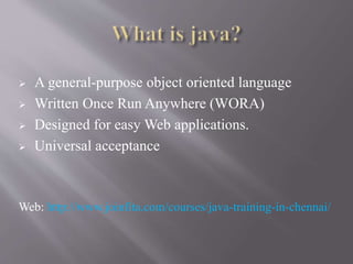 Java Training in chennai | PPTX