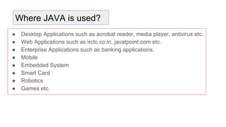 Java presentation | PDF | Operating Systems | Computer Software and ...