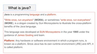 Java presentation | PDF | Operating Systems | Computer Software and ...