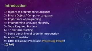 Java presentation | PPTX | Programming Languages | Computing