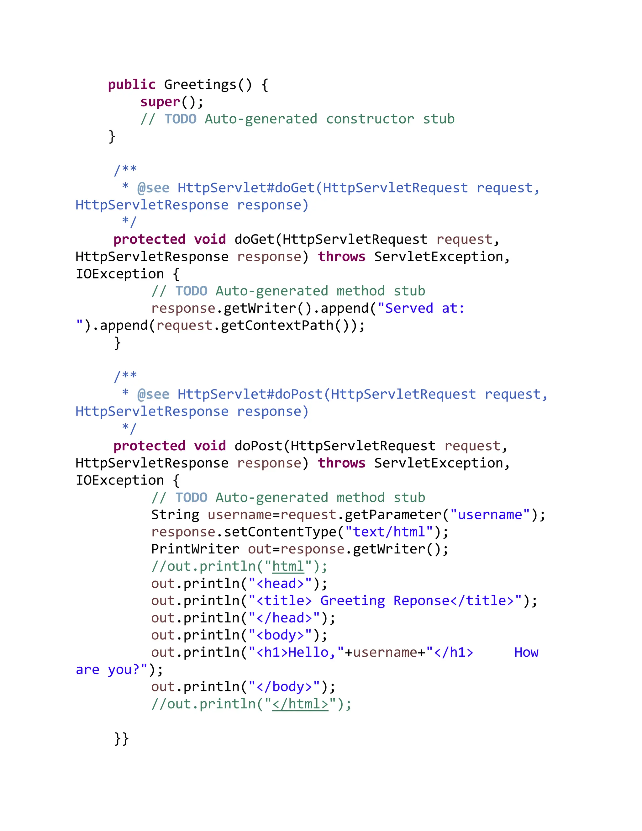 Servlet program to read username and print | PDF