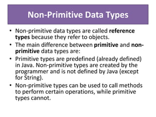 JAVA PROGRAM CONSTRUCTS OR LANGUAGE BASICS.pptx | Programming Languages ...