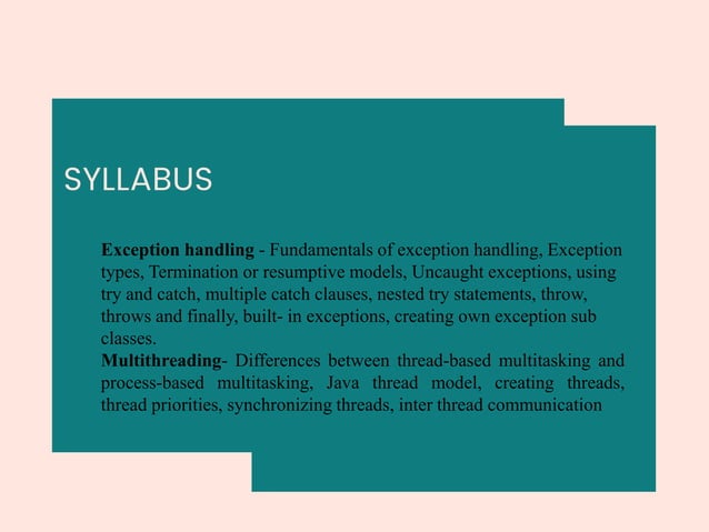 JAVA PROGRAMMING- Exception handling - Multithreading | PDF | Programming Languages | Computing