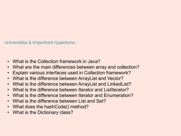 JAVA PROGRAMMING - The Collections Framework | PDF