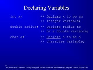 Java programming: Elementary programming | PPT
