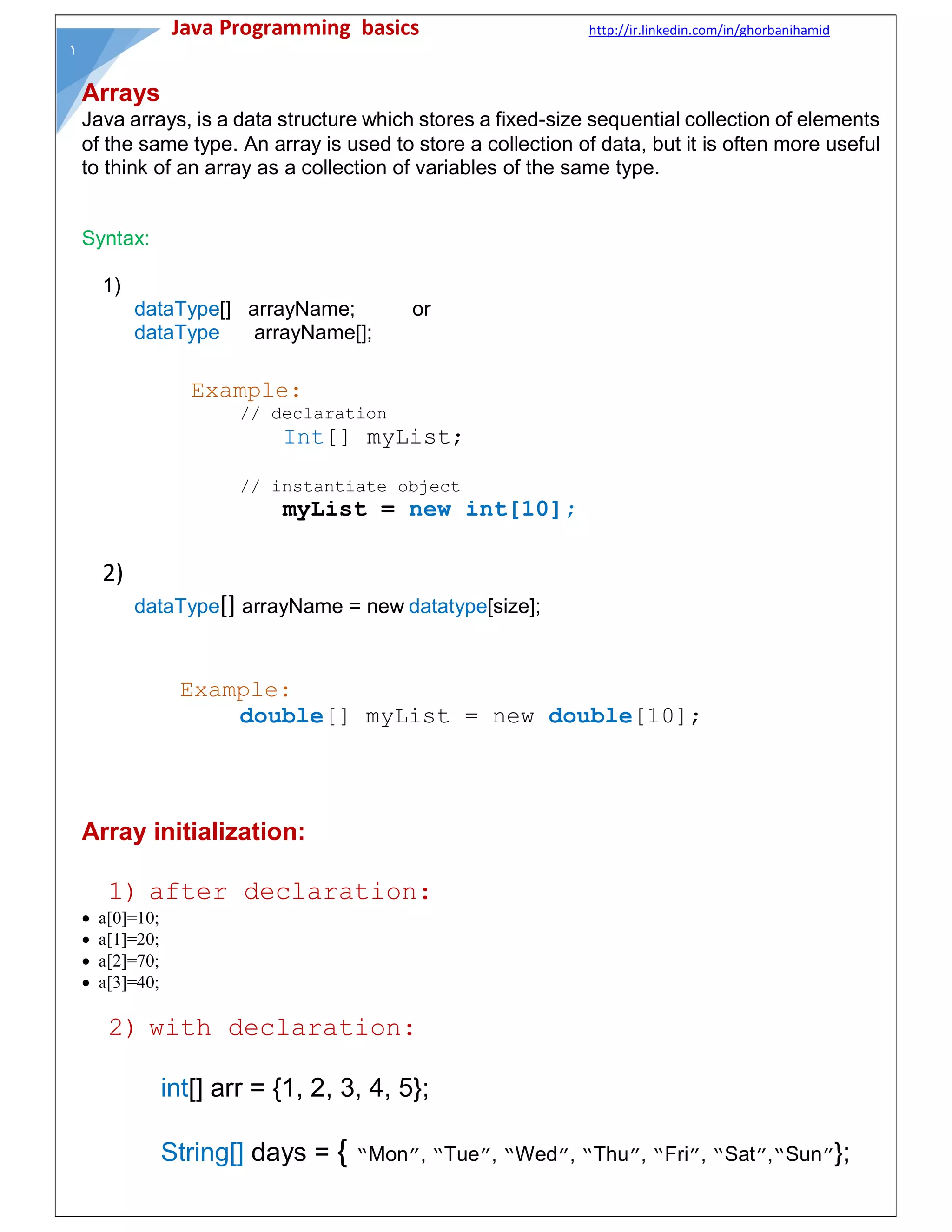 Java programming basics | PDF Java programming basics | PDF