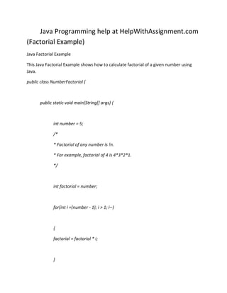 Java Programming Example (Finding Factorial)
