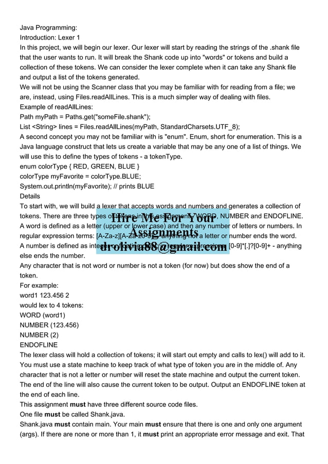 Java Programming Introduction Lexer 1 In this project we.pdf