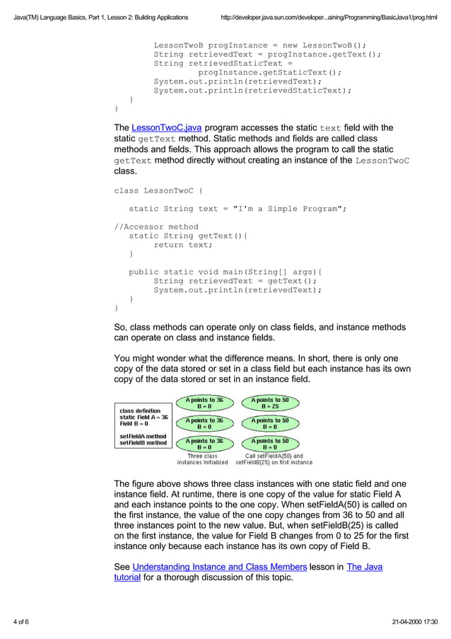 Java programming language basics | PDF Java programming language basics | PDF