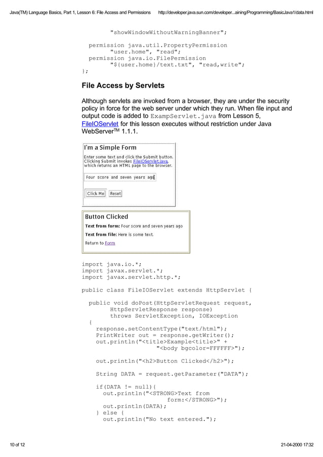 Java programming language basics | PDF Java programming language basics | PDF