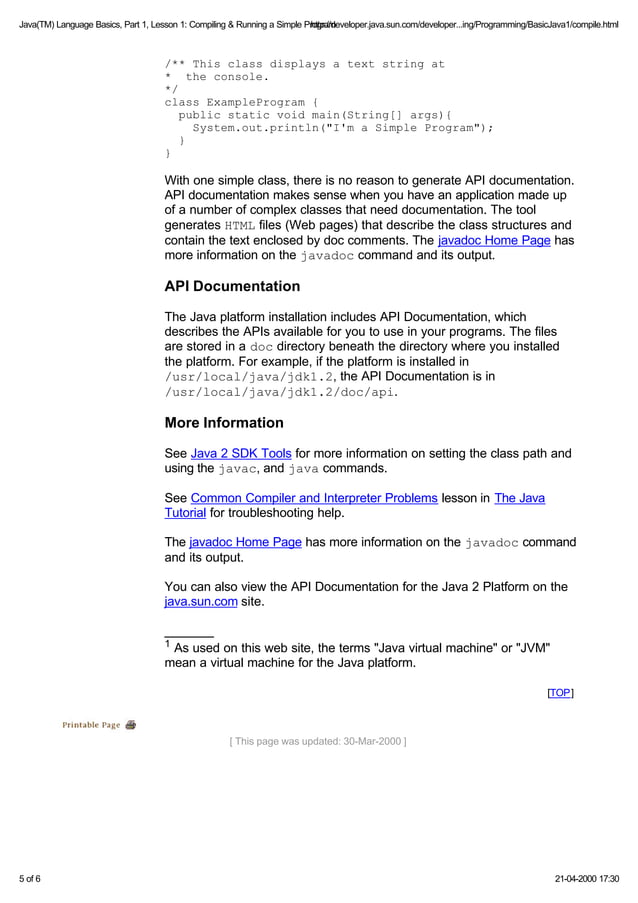 Java programming language basics | PDF