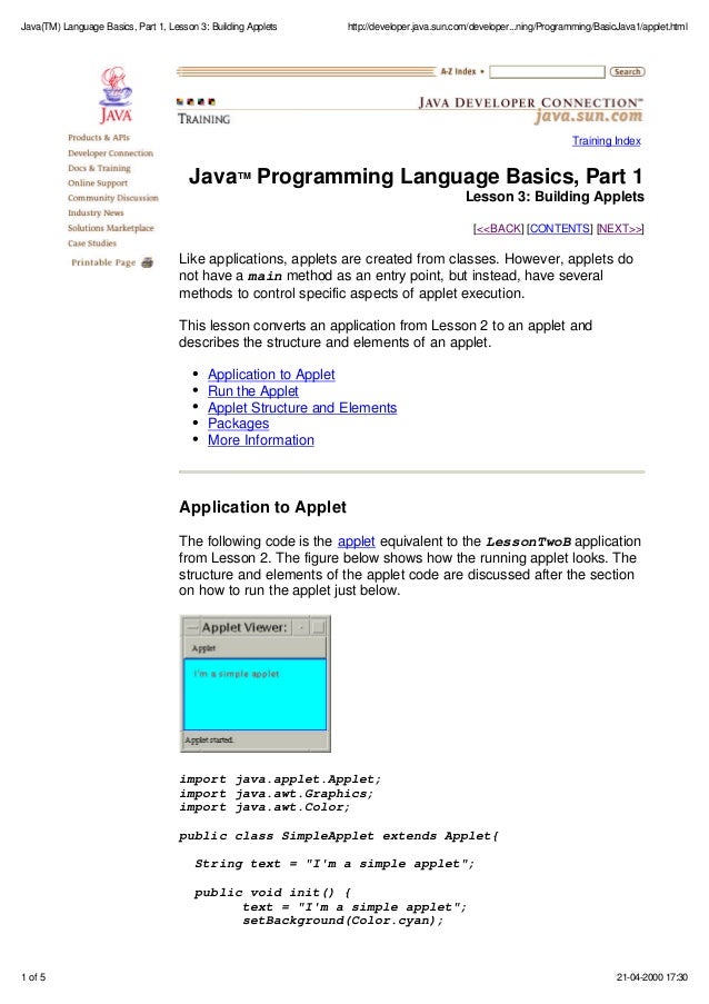 Java programming language basics