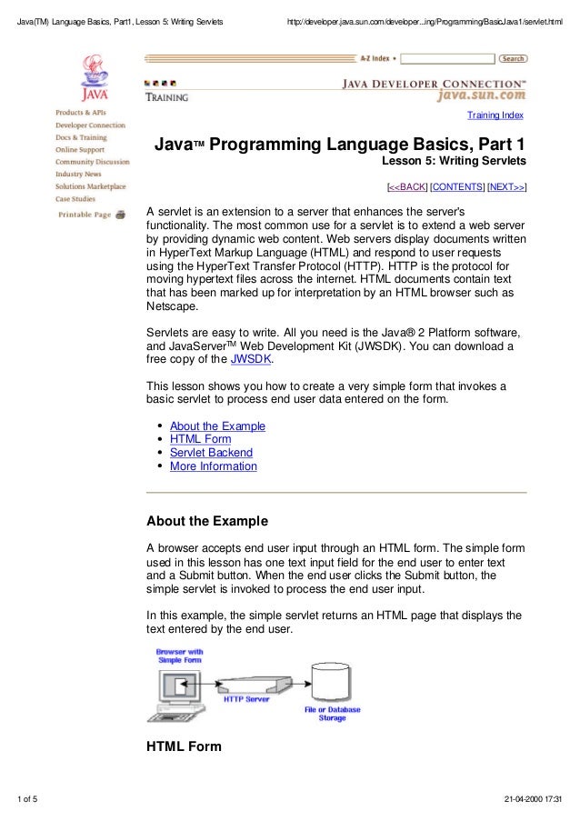 Java programming language basics