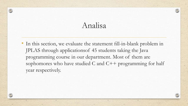 Java programming learning assistant system (jplas) | PPTX | Programming Languages | Computing