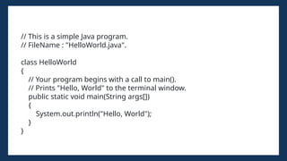 JAVA PROGRAMING NOTE FOR BEGINNERS 20242 | PPT