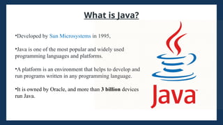 JAVA PROGRAMING NOTE FOR BEGINNERS 20242 | PPT