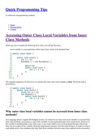 Java programming tips | PDF