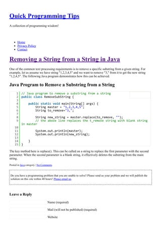 Java programming tips | PDF