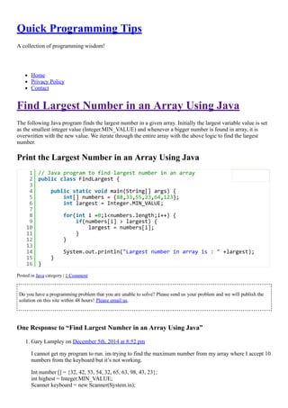 Java programming tips | PDF