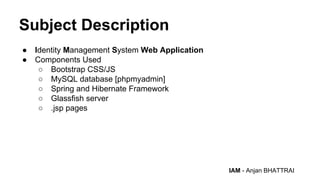 Java project "Identity manager" | PPT