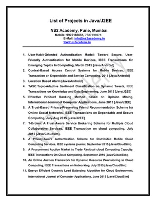 Java project ideas topics for computer engineering students | PDF