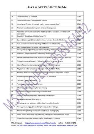 Java projects 2013 14 | DOC