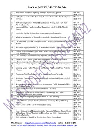 Java projects 2013 14 | DOC