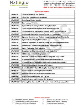 Java project titles | PDF | Computing | Technology & Computing