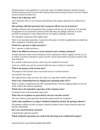 Java questions for interview | PDF