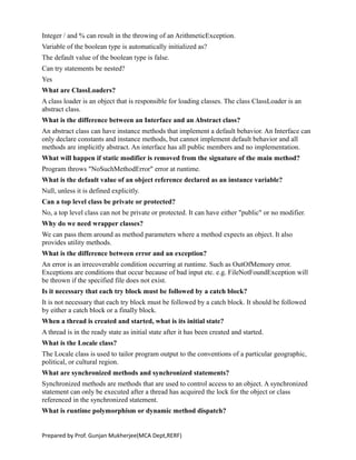 Java questions for interview | PDF