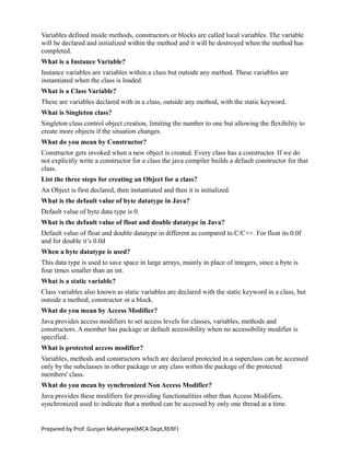 Java questions for interview | PDF