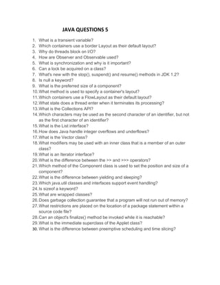 Java Interview Questions-5 | PDF