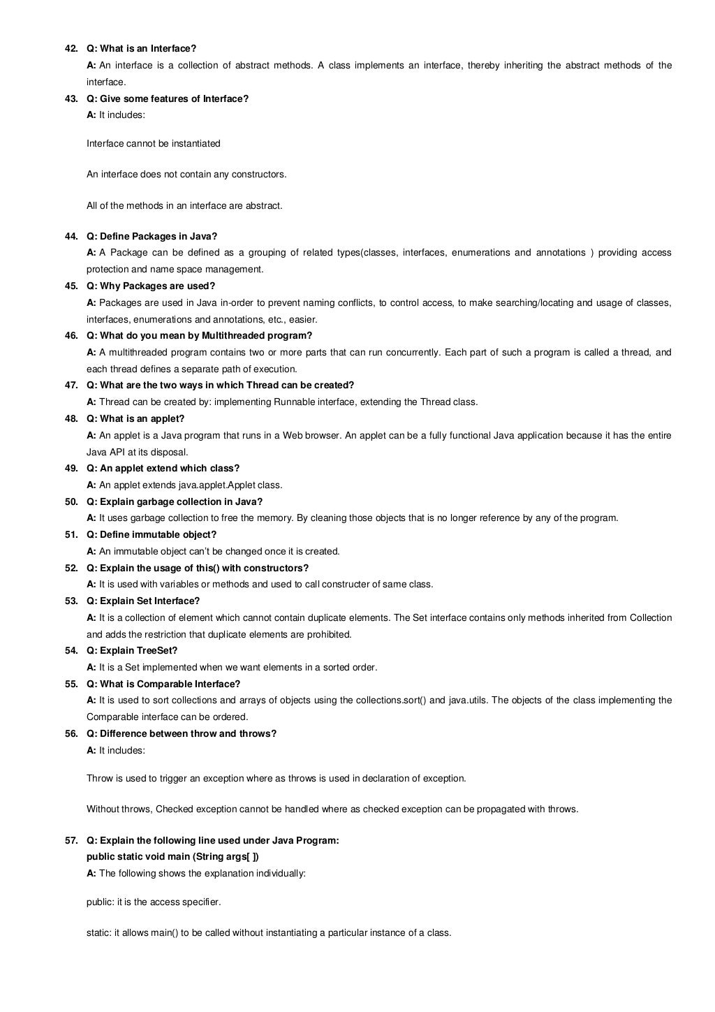 Java questions for viva Java questions for viva