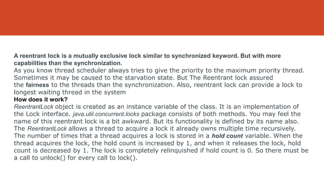 Java reentrant lock tutorial by jeetendra mandal | PPT