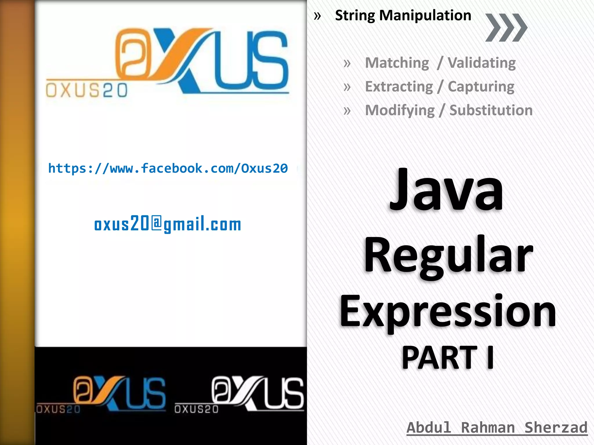 Java Regular Expression Part I Ppt