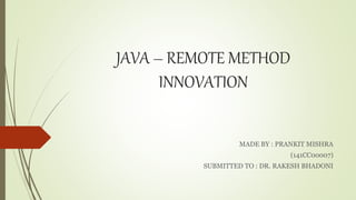 Remote Method Innovation (RMI) In JAVA | PPTX | Operating Systems | Computer Software and ...