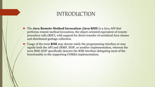 Remote Method Innovation (RMI) In JAVA | PPTX | Operating Systems | Computer Software and ...