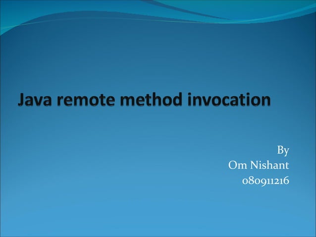 Java Remote Method Invocation Ppt 0167