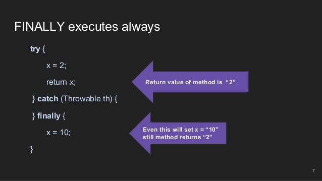 Java review: try catch